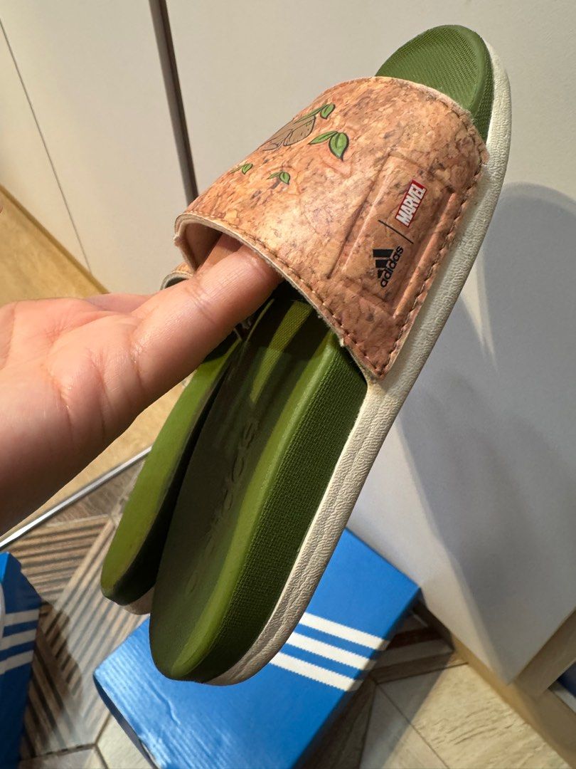 Adidas x Marvel I Am Groot Slides, Babies & Kids, Babies & Kids Fashion ...