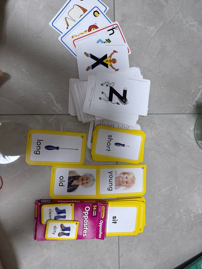 Alphabet flash card & Opposites Flash Cards, Hobbies & Toys, Toys ...