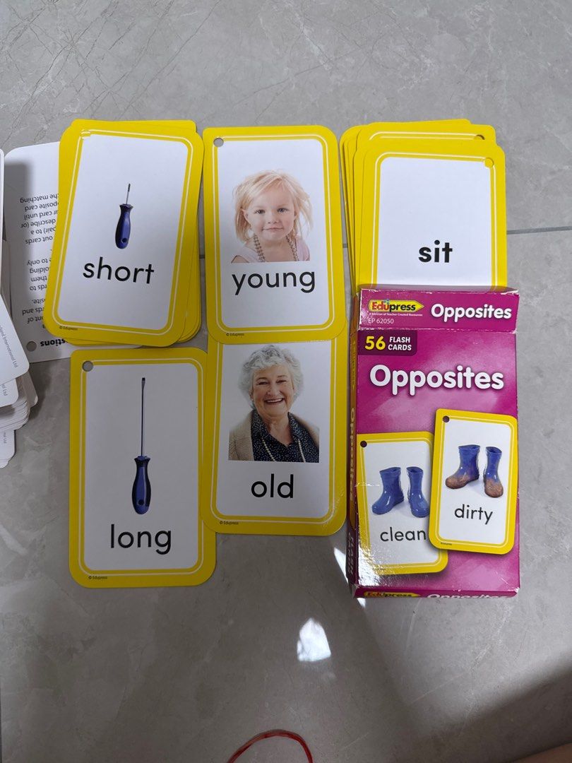 Alphabet flash card & Opposites Flash Cards, Hobbies & Toys, Toys ...