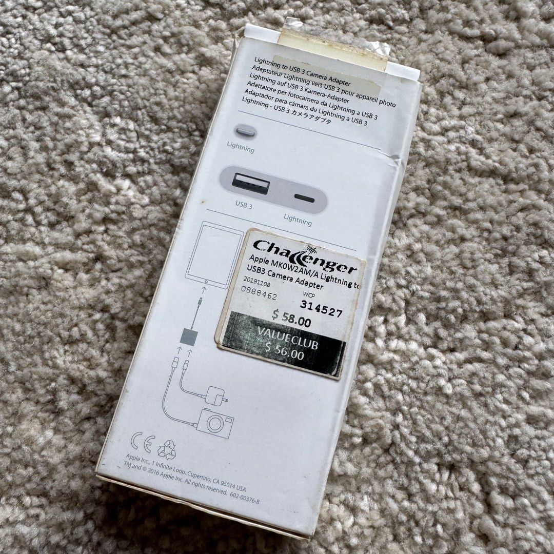 Apple Lightning to USB 3 Camera Adapter, Computers & Tech, Parts ...