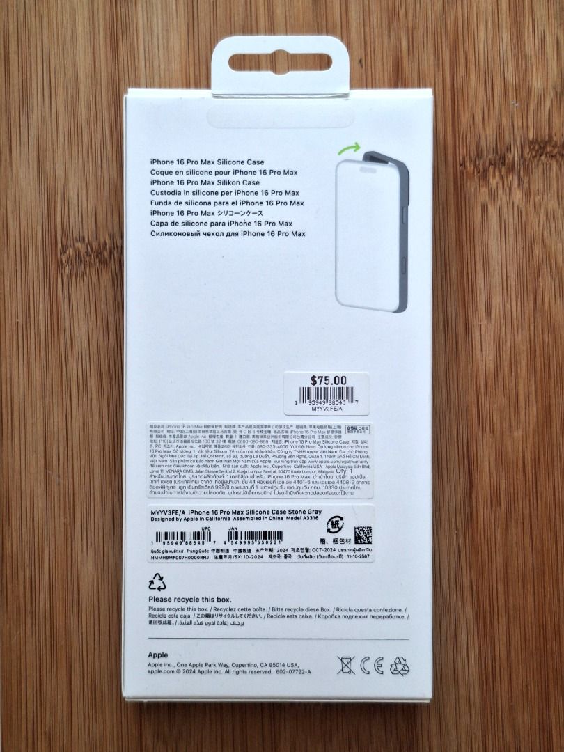 Apple iPhone 16 Pro Max Silicone Case with MagSafe (Stone Grey), Mobile ...