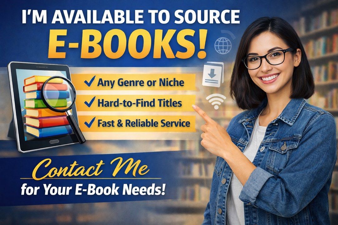 Available to source for e-books, Hobbies & Toys, Books & Magazines ...