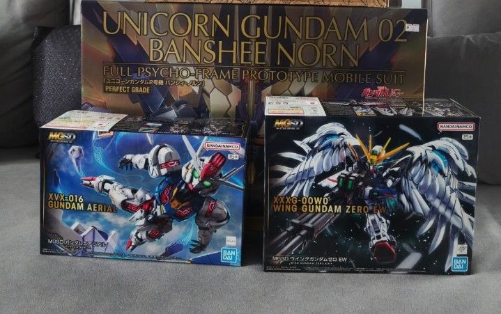 Bandai Gunpla Model Kits - Unicorn Banshee Norn, Aerial, Wing Zero ...