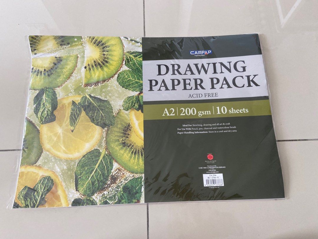 Canpap A2 200gsm Drawing Paper Pack ( 5 sheets ), Hobbies & Toys ...