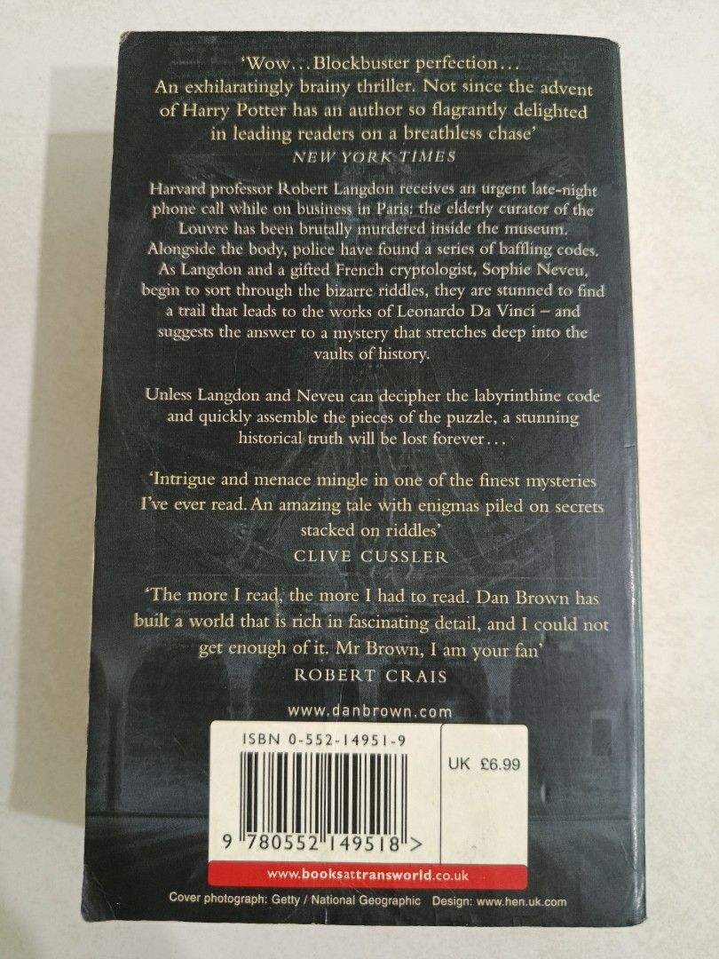Dan Brown The Da Vinci Code, Hobbies & Toys, Books & Magazines ...