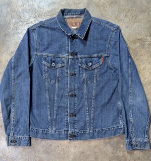 💥Edwin Denim Blue Indigo Sugoi Kaku Na Jeans Flight Jacket💥, Men's ...