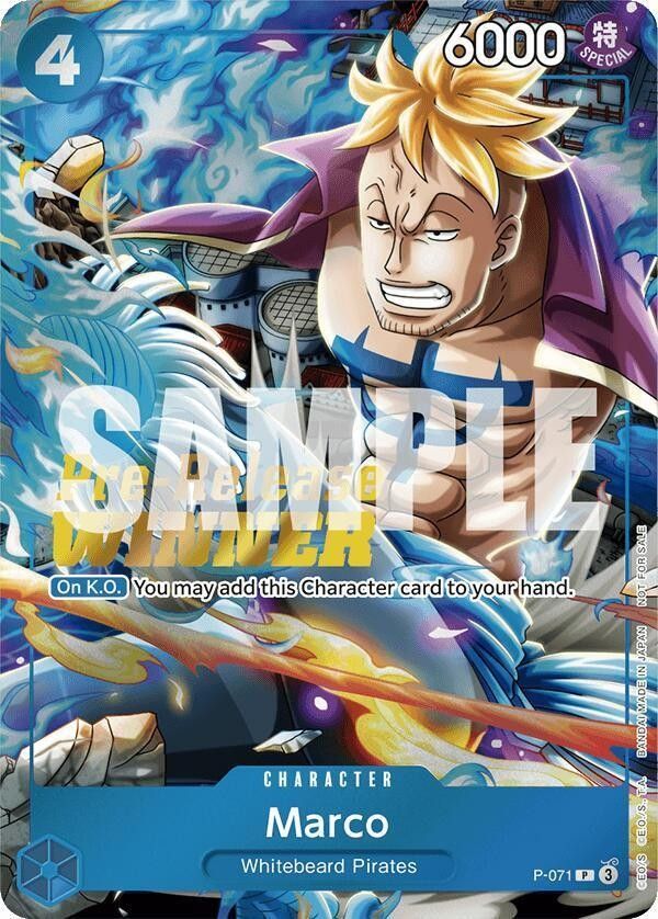 English One Piece Card Game - Marco Pre Release Winner, Hobbies & Toys ...