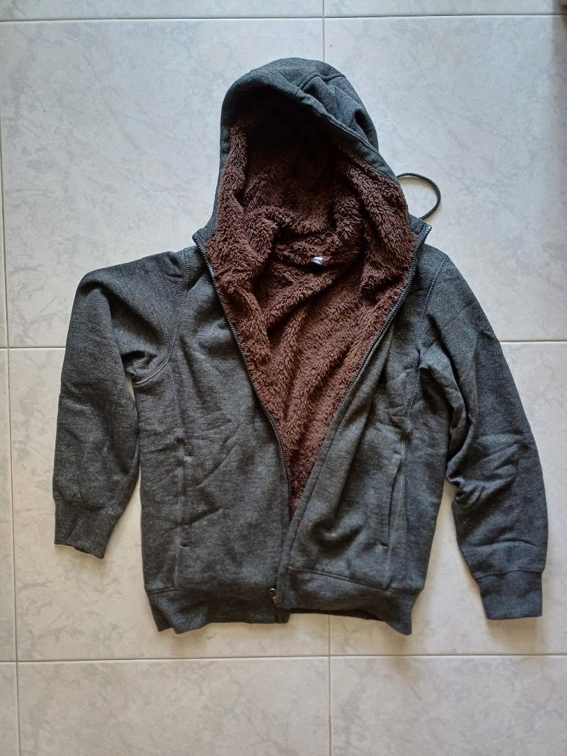 Fleece Lined Zip-Up Hoodie, Men's Fashion, Coats, Jackets and Outerwear ...