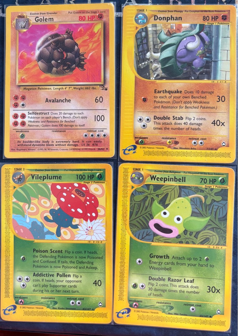 Golem / Donphan / Vileplume / Weepinbell, Hobbies & Toys, Memorabilia ...