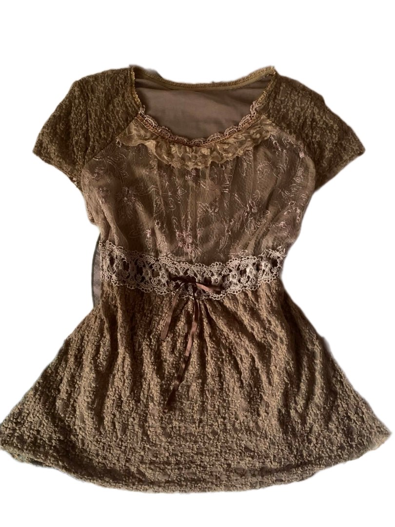 rare green-brown fairycore top | whimsy, cottagecore, y2k, fairycore ...