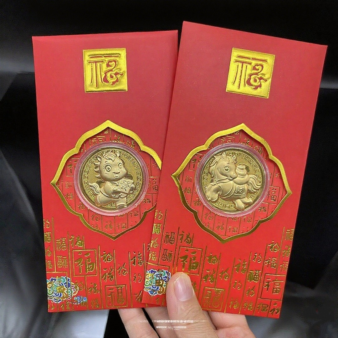 HORSE 2026 GOLD FOIL COIN RED PACKET, Hobbies & Toys, Religious Items ...