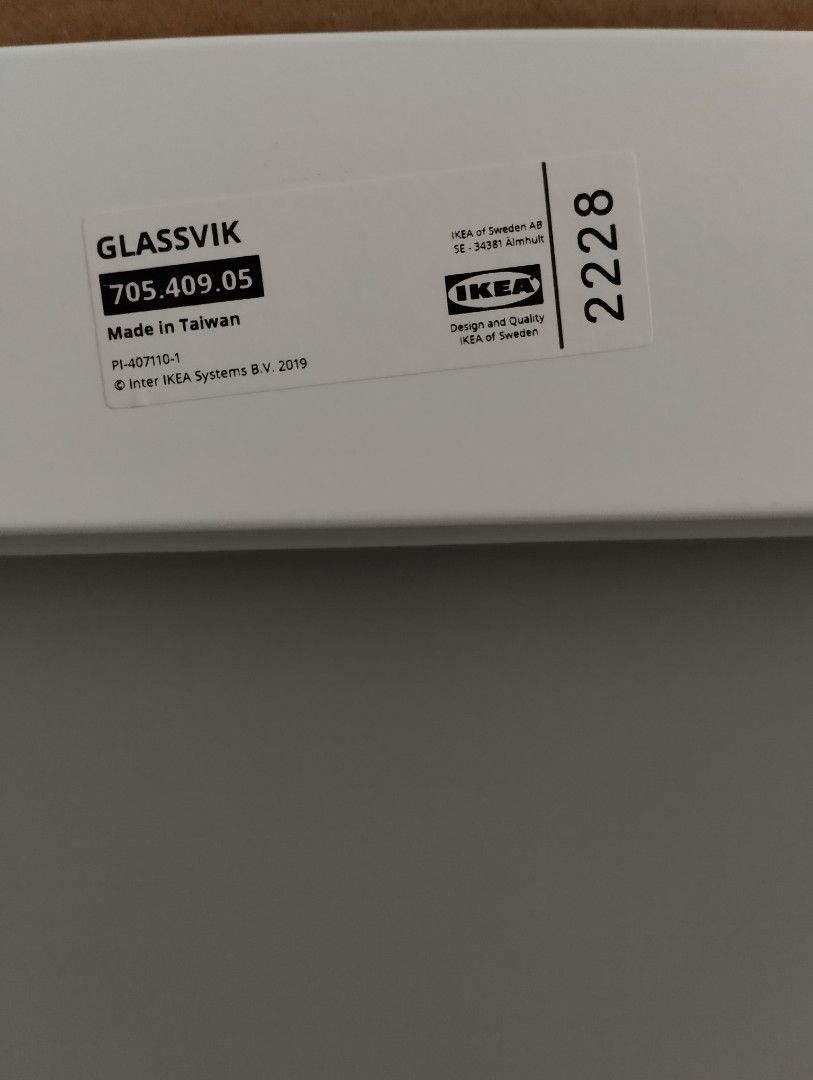 IKEA GLASSVIK Glass Door - White Frosted Glass, Furniture & Home Living ...