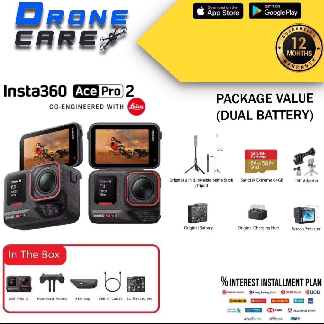 Insta360 Ace Pro 2 Dual Battery Package, Photography, Cameras on Carousell