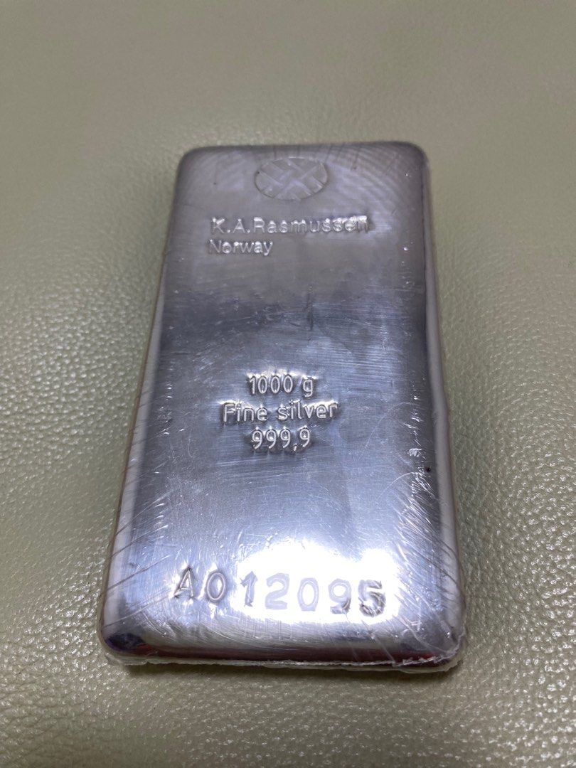 K.A. Rasmussen 1000g Fine Silver Bar, Hobbies & Toys, Memorabilia ...