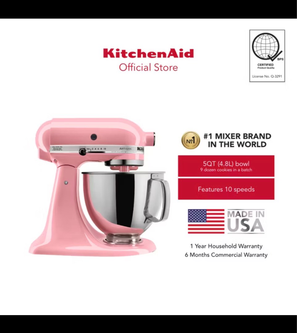 KitchenAid Artisan Stand Mixer - Pink, TV & Home Appliances, Kitchen ...