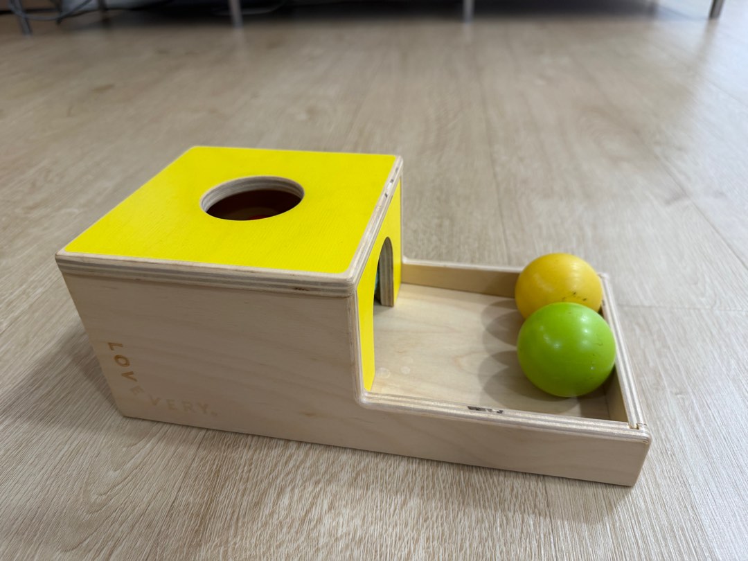 Lovevery Ball Drop Box & 2 wooden balls, Babies & Kids, Infant Playtime ...