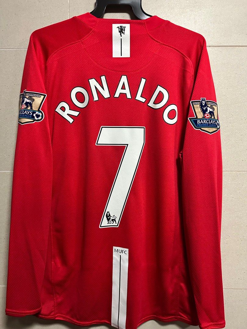 Manchester United AIG CR7 Ballon D Or 2007-2008 Home Long Sleeve Jersey ...