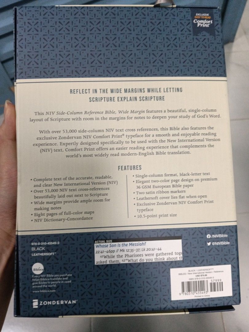 NIV Side-Column Reference Bible Wide Margin, Hobbies & Toys, Books ...