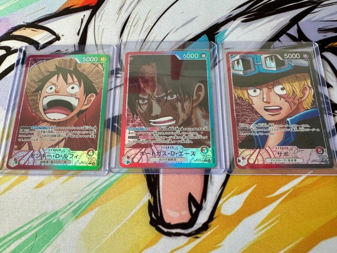 One Piece Card Game - OP13 Luffy, Ace, Sabo LEADER cards, Hobbies ...