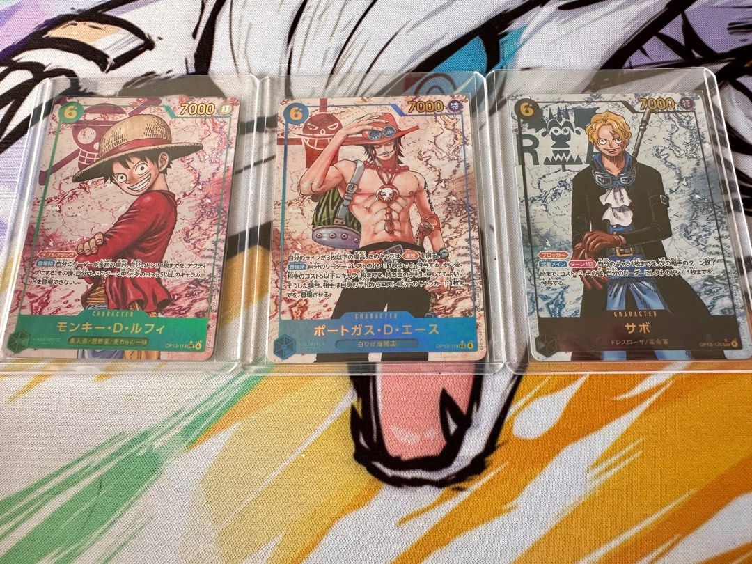 One Piece Card Game - OP13 Luffy, Ace, Sabo SEC cards, Hobbies & Toys ...