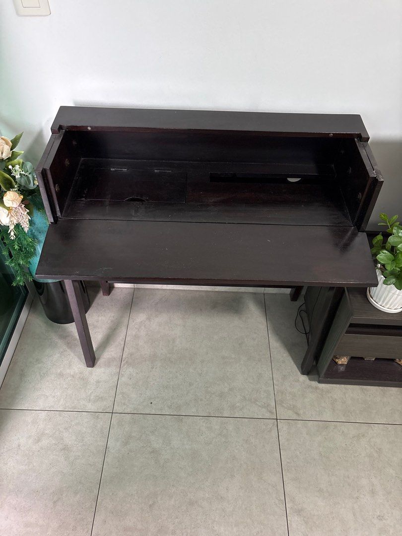 Original Solid Wood Teakwood Table dual use office study and artifact ...