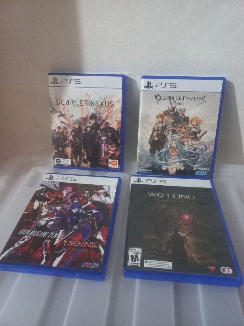 Playstation 5 Wo Long ,Scarlet Nexus,Shin Megami,Granblue fantasy ...