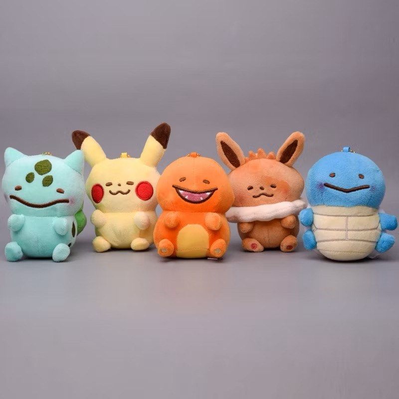 10CM Cute Pokemon Soft Toy Keychain ( Pikachu, Eevee, Charmander ...