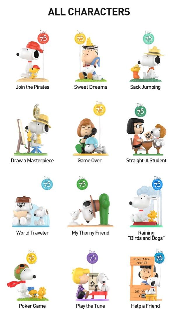 POP MART Peanuts 75th Anniversary | Snoopy Comic Life Series Figures My ...