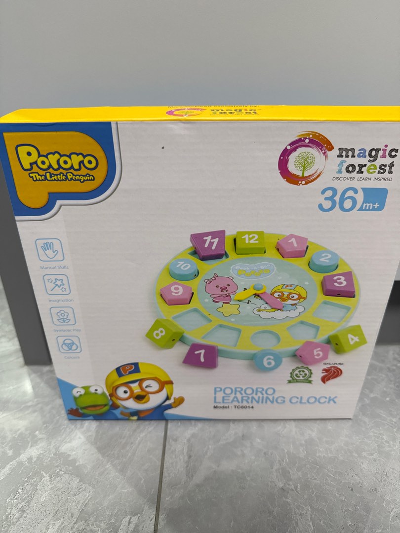 Pororo Learning Toys Set - Clock, Alphabet Board, Number Train, Hobbies ...
