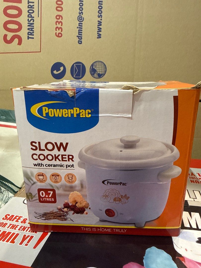 PowerPac Slow Cooker with Ceramic Pot - 0.7 Litres, TV & Home ...