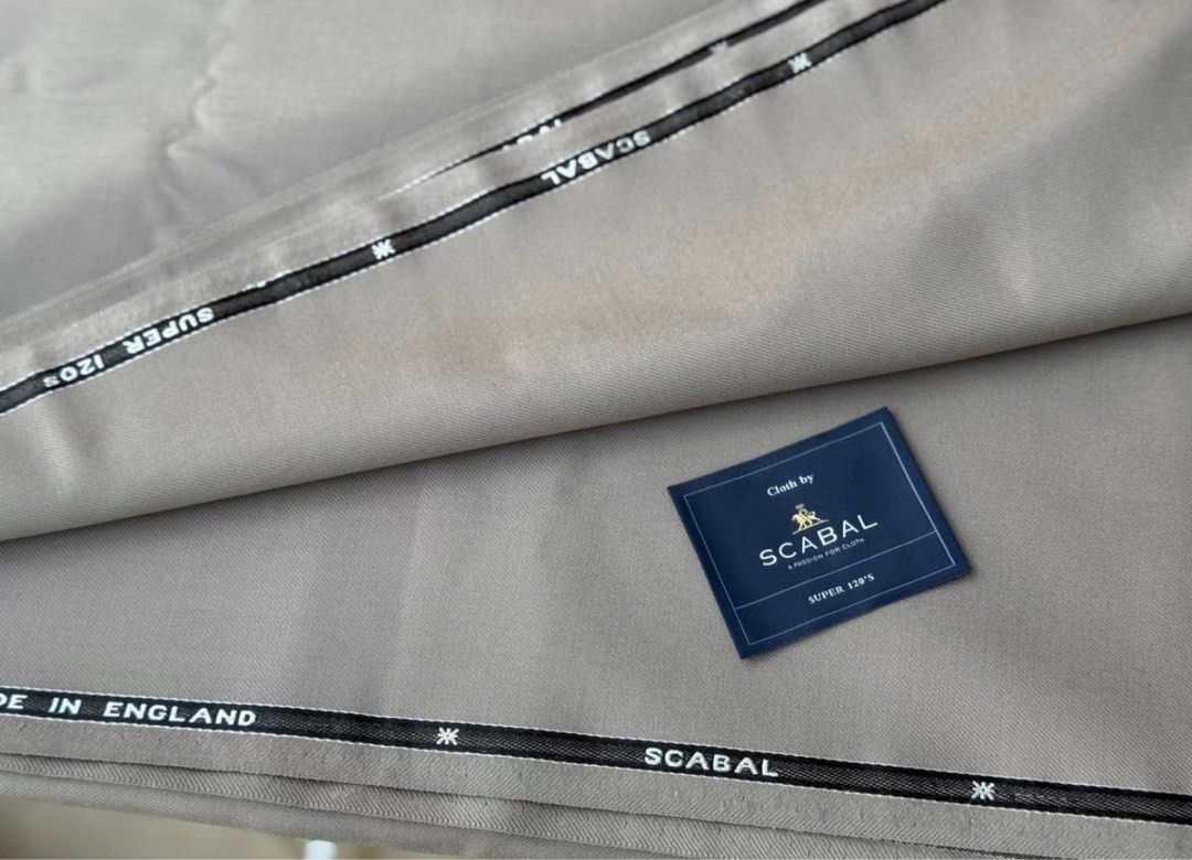 Scabal Super 120's Fabric - Beige, Men's Fashion, Coats, Jackets and ...