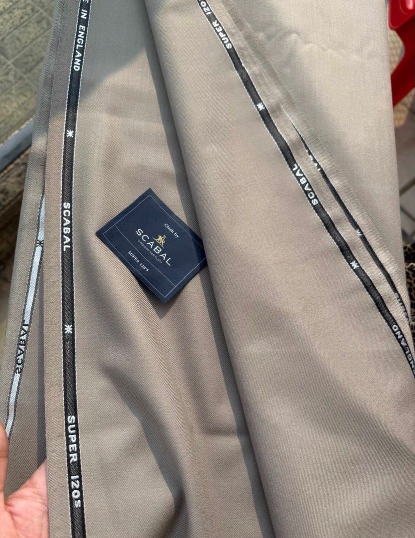 Scabal Super 120's Fabric - Beige, Men's Fashion, Coats, Jackets and ...