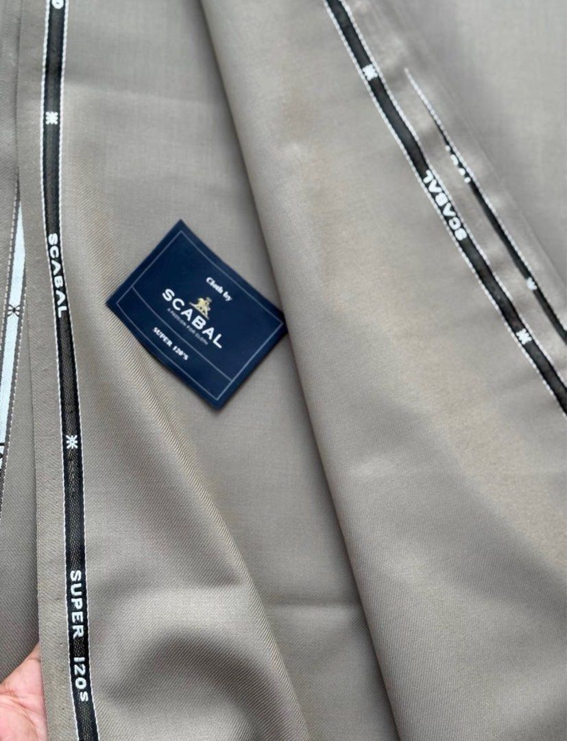 Scabal Super 120's Fabric - Beige, Men's Fashion, Coats, Jackets and ...
