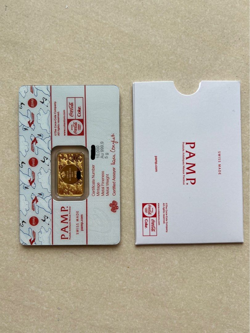 (Nice SN:5707) PAMP White Cola Polar Bear 5g Limited Gold Bar 999.9 ...