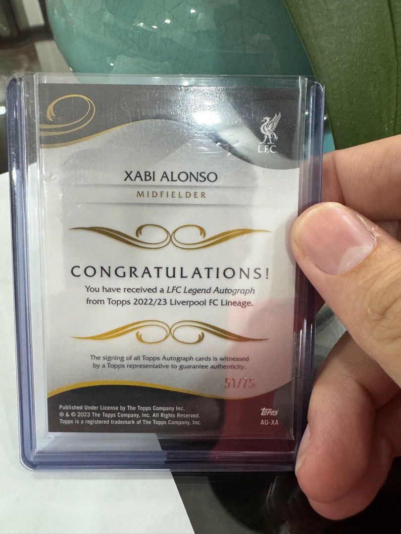 Topps Liverpool FC Lineage Xabi Alonso Autograph Card, Hobbies & Toys ...