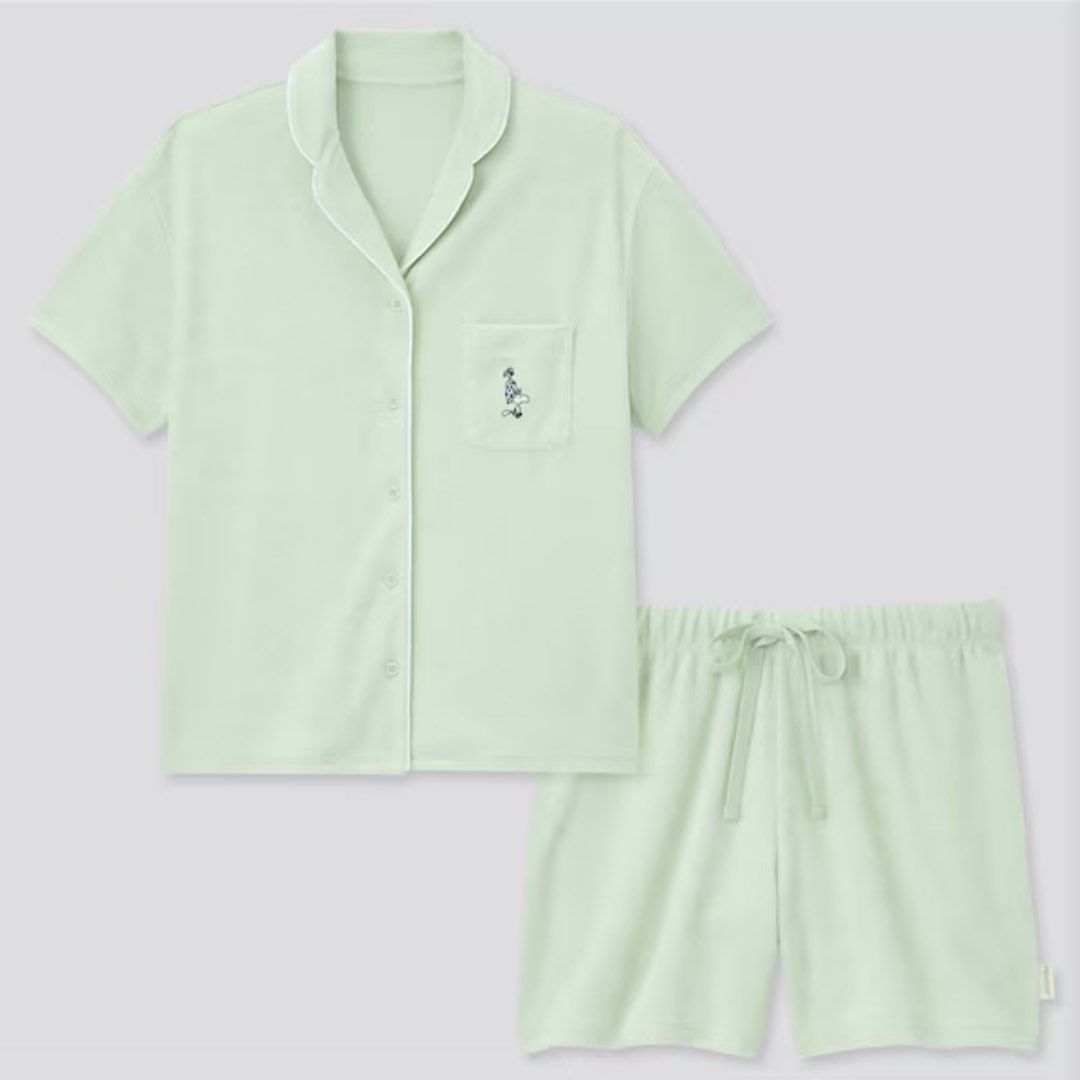 Uniqlo Women Peanuts Snoopy Woodstock AIRism Pile Pajamas - Light Green ...