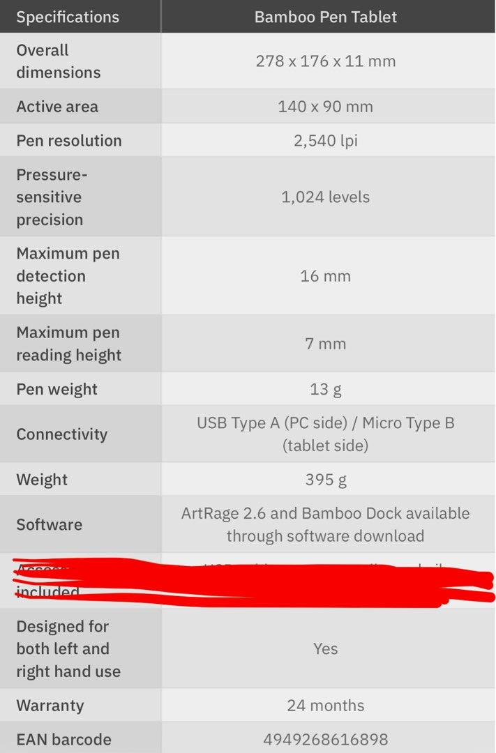 Wacom Bamboo CTL - 470K Drawing Pad/Tablet, Computers & Tech, Parts ...