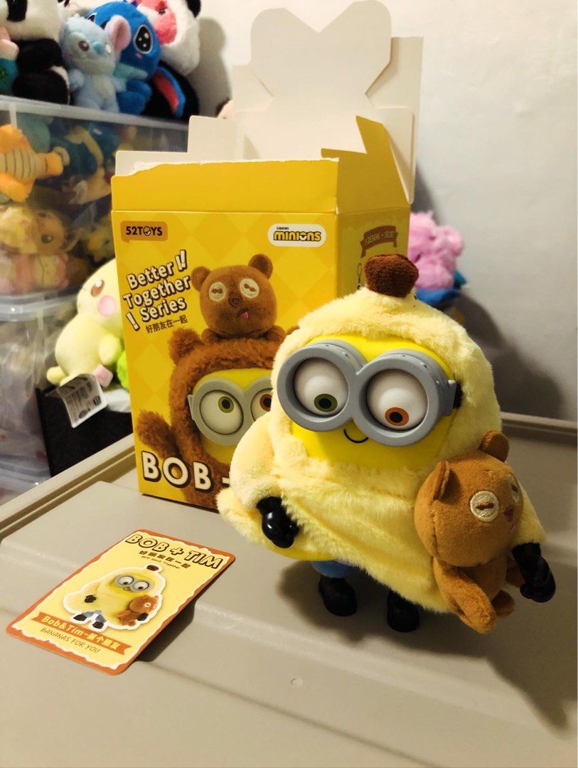 52 Toys x Minions Bob + Tim Better Together Series Vinyl Plush Keychain ...
