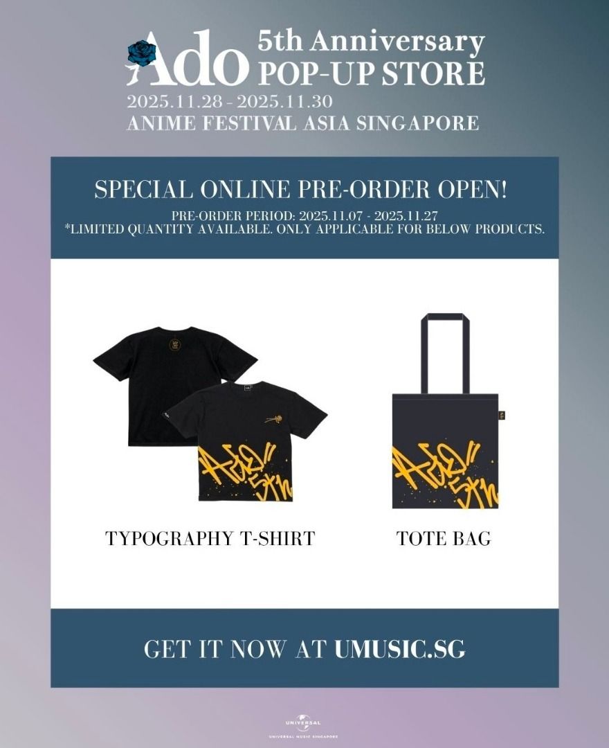 Ado 5th Anniversary POP-UP STORE Tote Bag (Singapore Exclusive ...