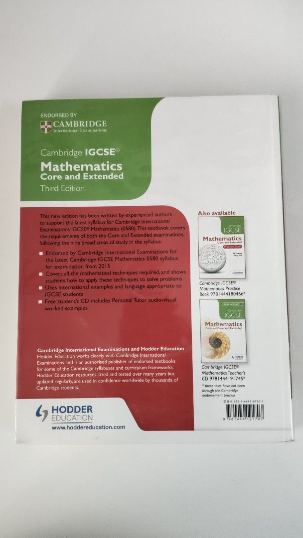 Cambridge IGCSE Mathematics Core and Extended 3rd Edition, Hobbies ...
