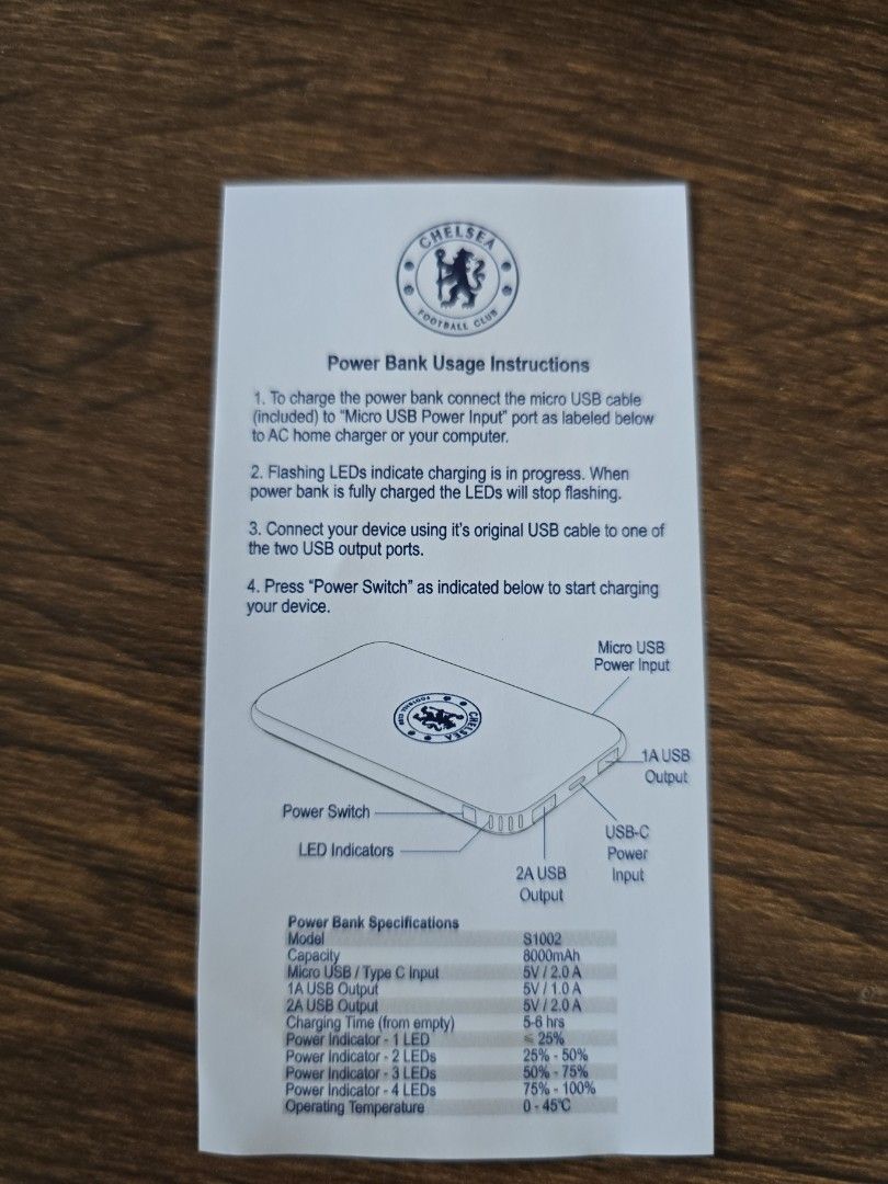 Chelsea FC 8000mAh Power Bank, Mobile Phones & Gadgets, Mobile & Gadget ...