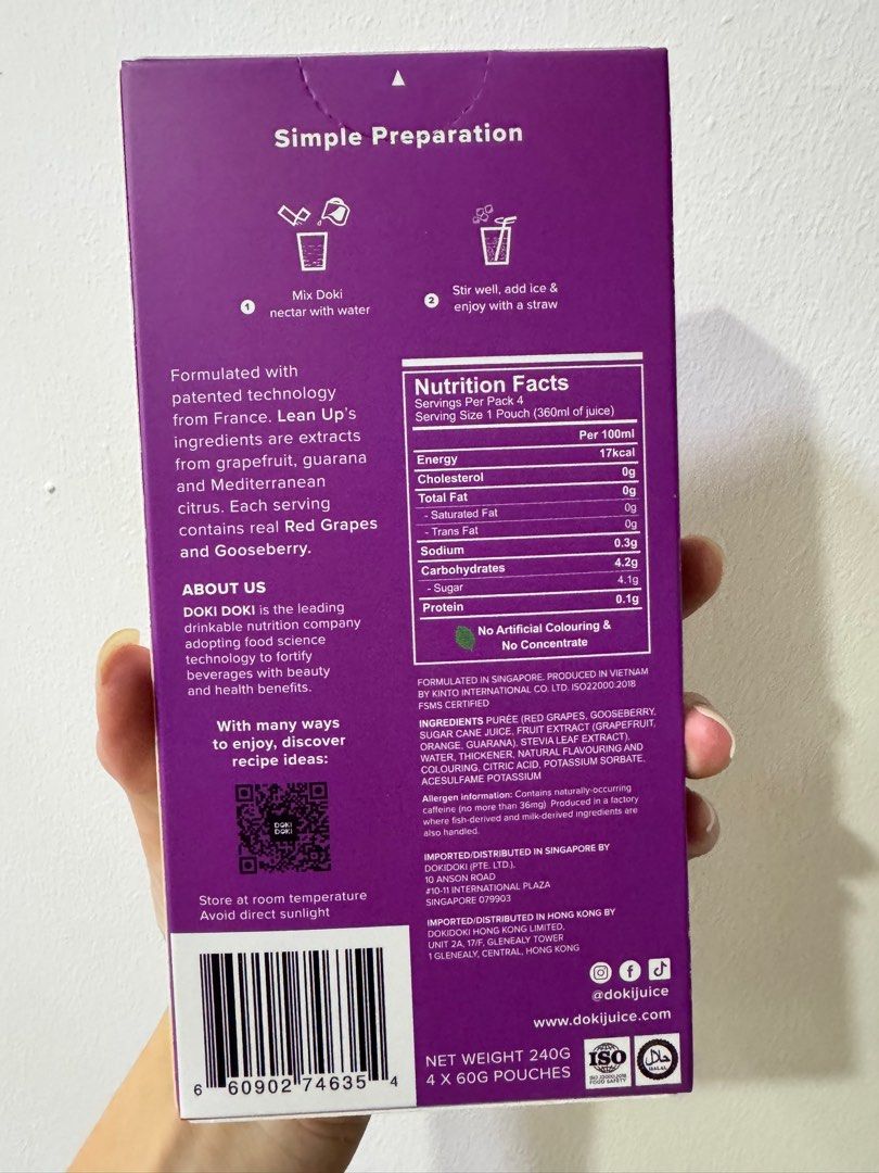 Doki Doki Lean Up Calorie-Burning Juice, Health & Nutrition, Health ...
