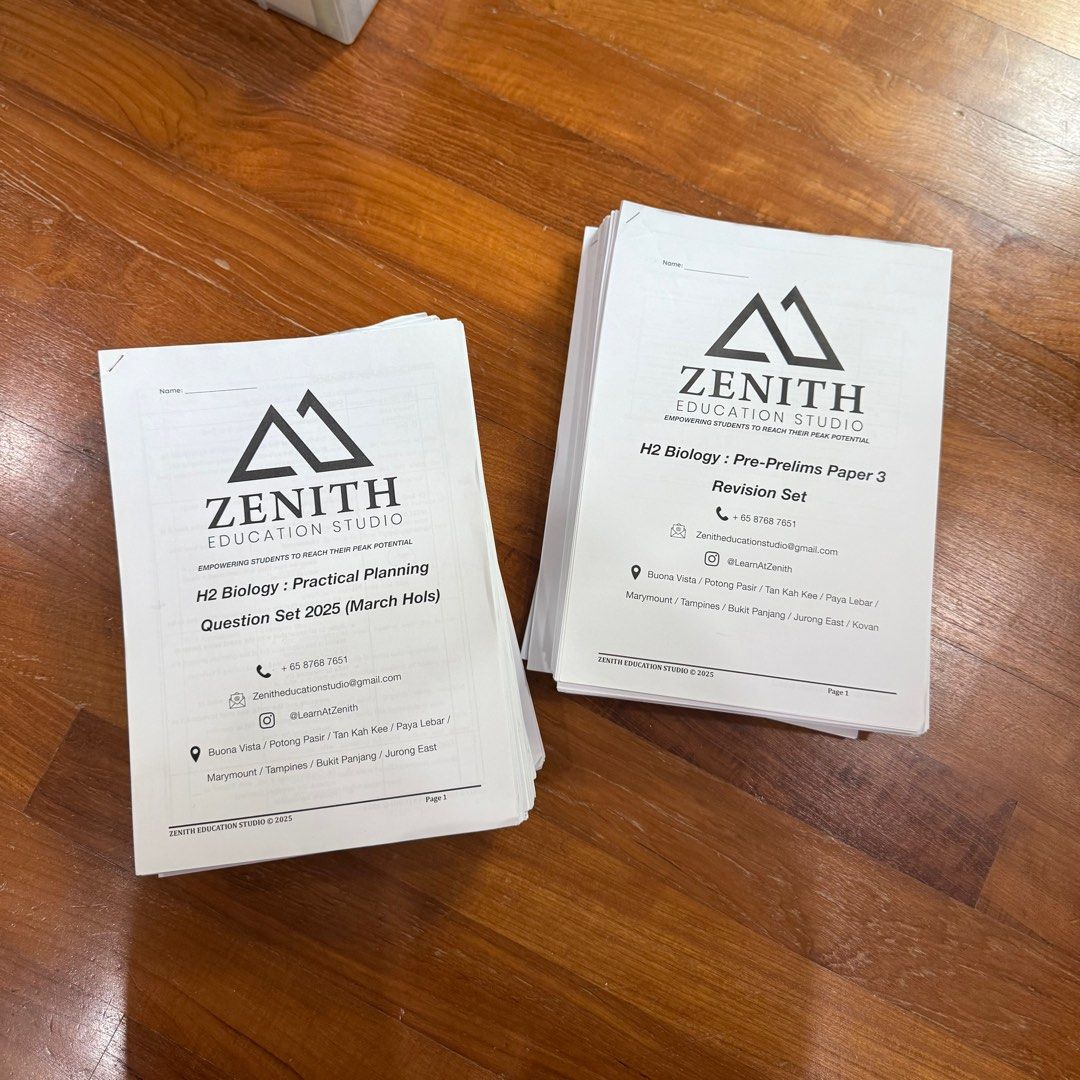 H2 Biology 9744 Zenith Education Studio notes, Hobbies & Toys, Books ...