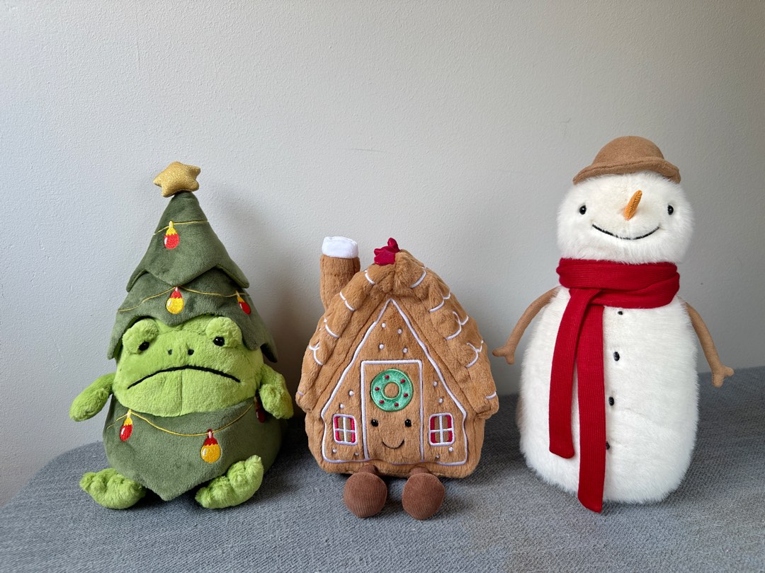 Jellycat Ricky Rain Frog Christmas Jesse Snowman Amuseable Gingerbread ...