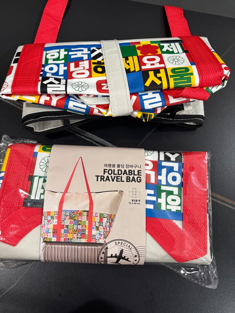Lotte Travel bag foldable can slot on luggage, Hobbies & Toys, Travel ...