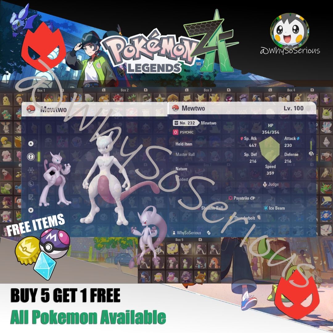 Pokemon Legends ZA 6IV Battle Ready Mewtwo, Video Gaming, Video Games ...