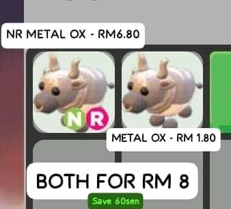 Roblox Adopt Me! NR Metal Ox & Metal Ox, Video Gaming, Video Games ...