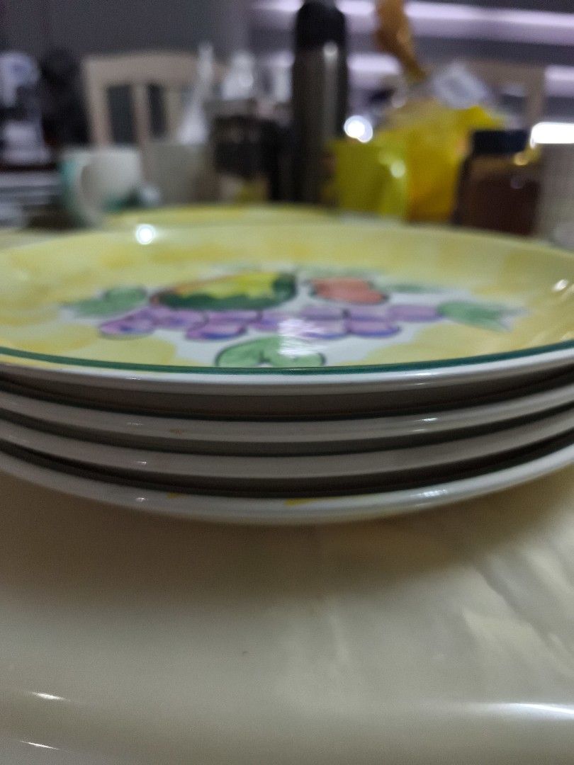 Vintage Fruit Design Plates - Set of 12, Furniture & Home Living ...