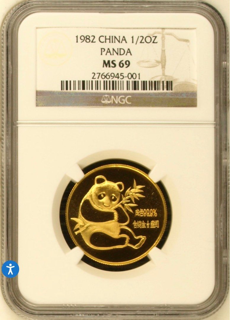1982 China 1/2oz Panda NGC MS69 (Key Date), Hobbies & Toys, Memorabilia ...