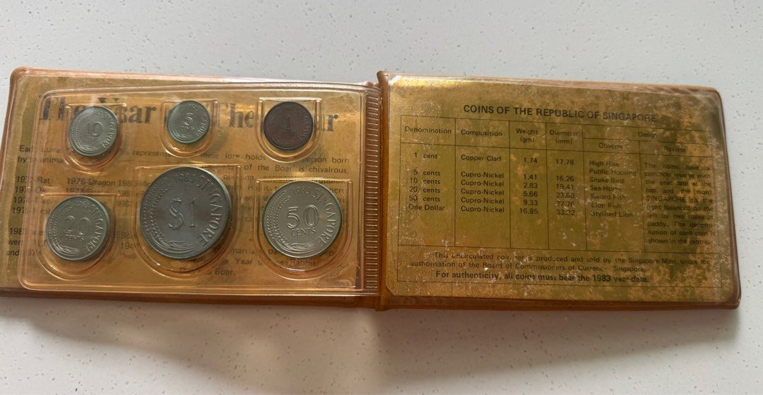 1983 Singapore Year of the Boar Coin Set, Hobbies & Toys, Memorabilia ...
